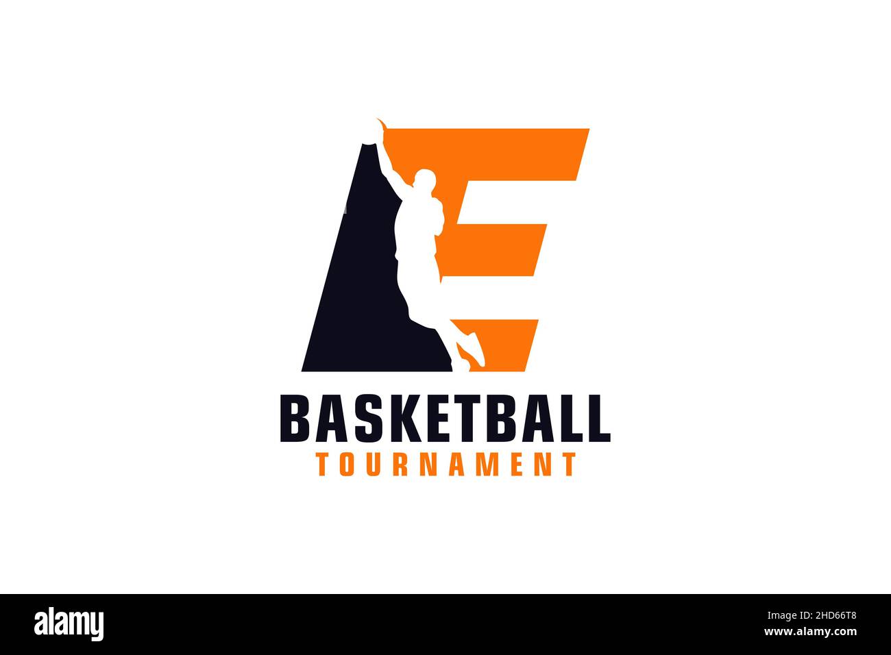Letter E with Basketball Logo Design. Vector Design Template Elements ...
