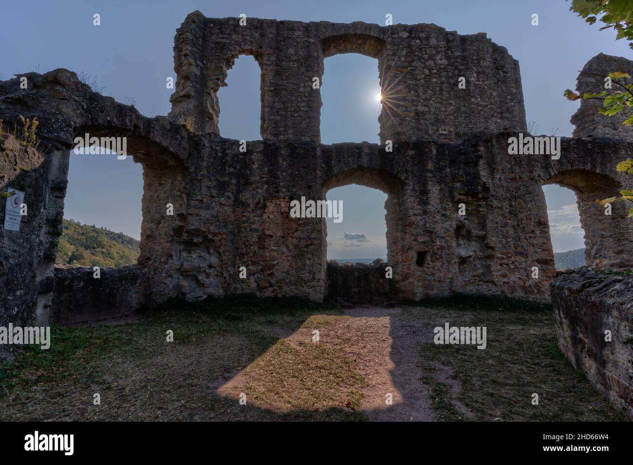 The ruins of Falkenstein Castle in Rhineland-Palatinate, Germany Stock ...
