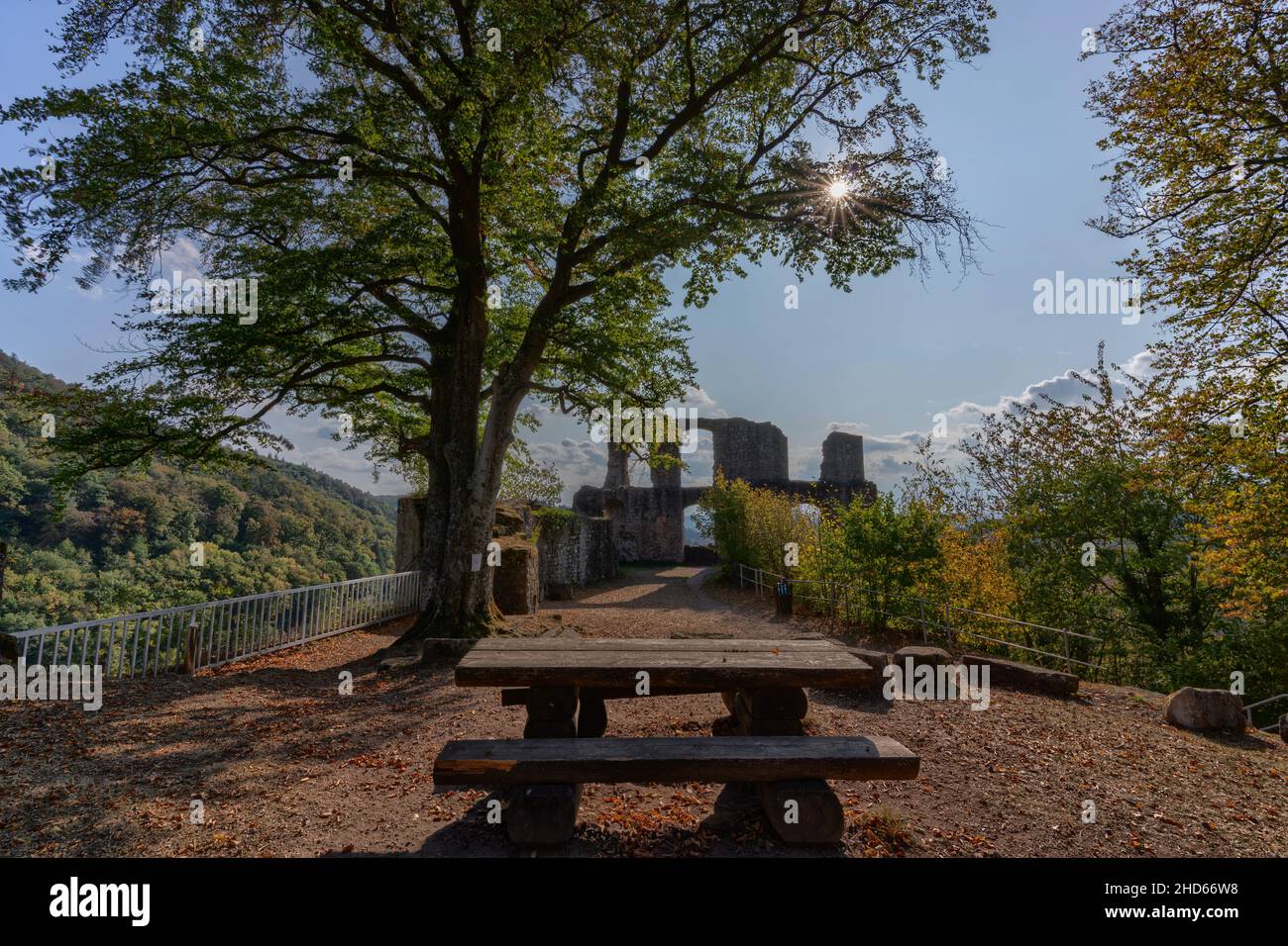 The ruins of Falkenstein Castle in Rhineland-Palatinate, Germany Stock ...