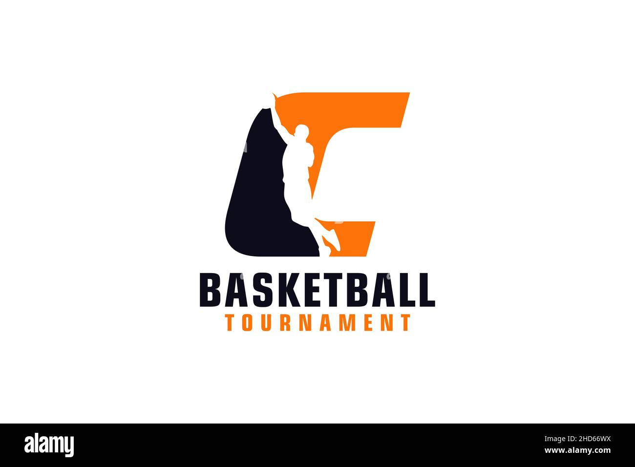 Letter C with Basketball Logo Design. Vector Design Template Elements ...