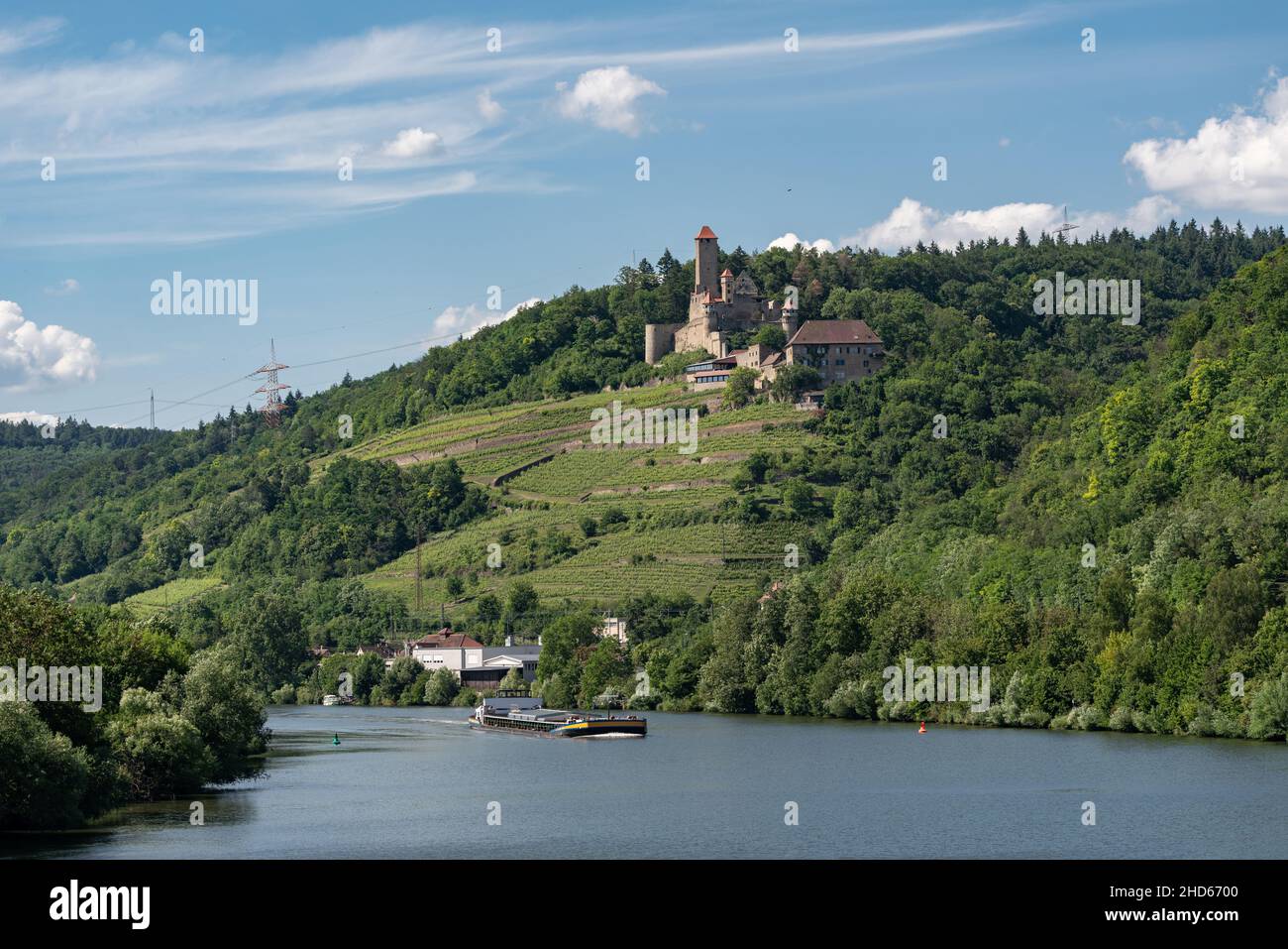 View of Hornberg Castle in the Neckar Valley, Germany Stock Photo - Alamy