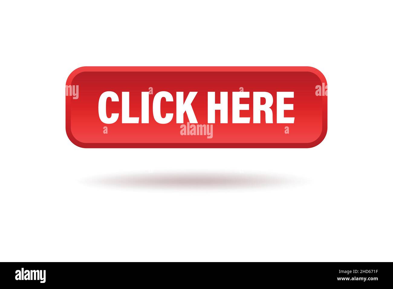 Click here button text on red button icon vector for graphic design ...