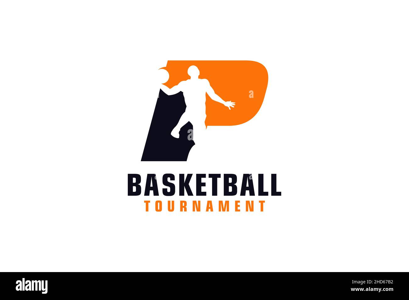 Letter P with Basketball Logo Design. Vector Design Template Elements ...