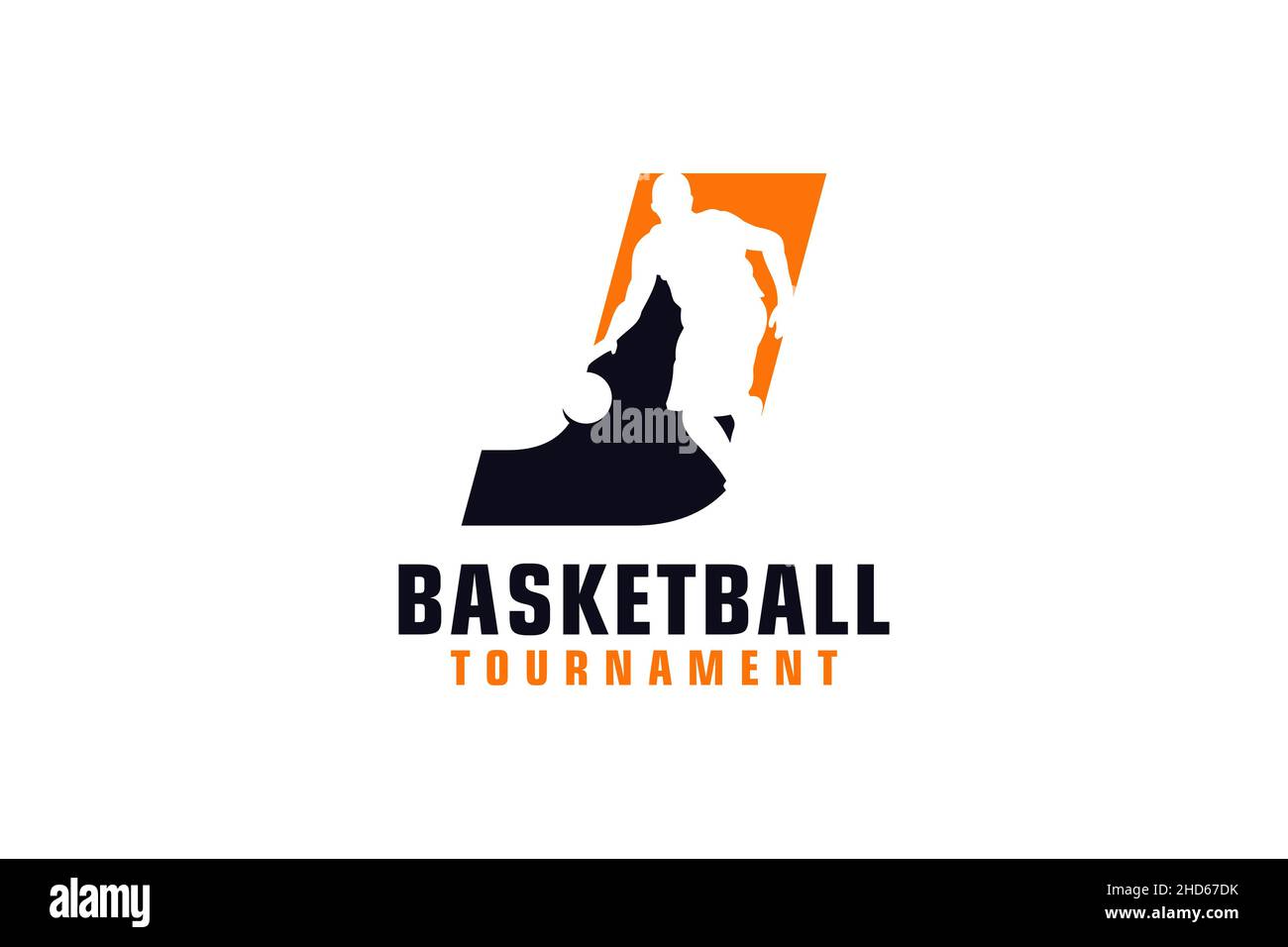 Letter J with Basketball Logo Design. Vector Design Template Elements ...