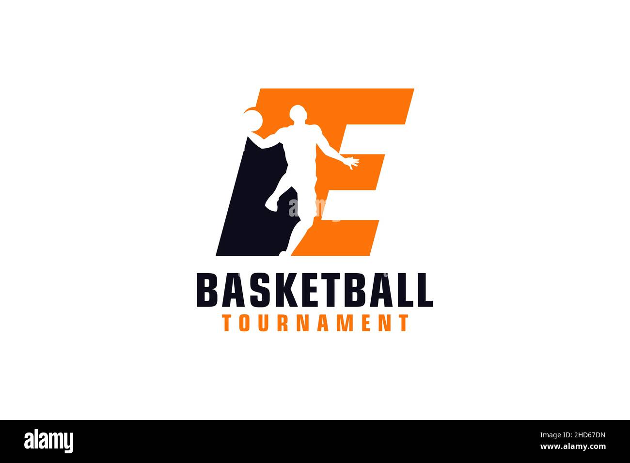 Letter E with Basketball Logo Design. Vector Design Template Elements ...