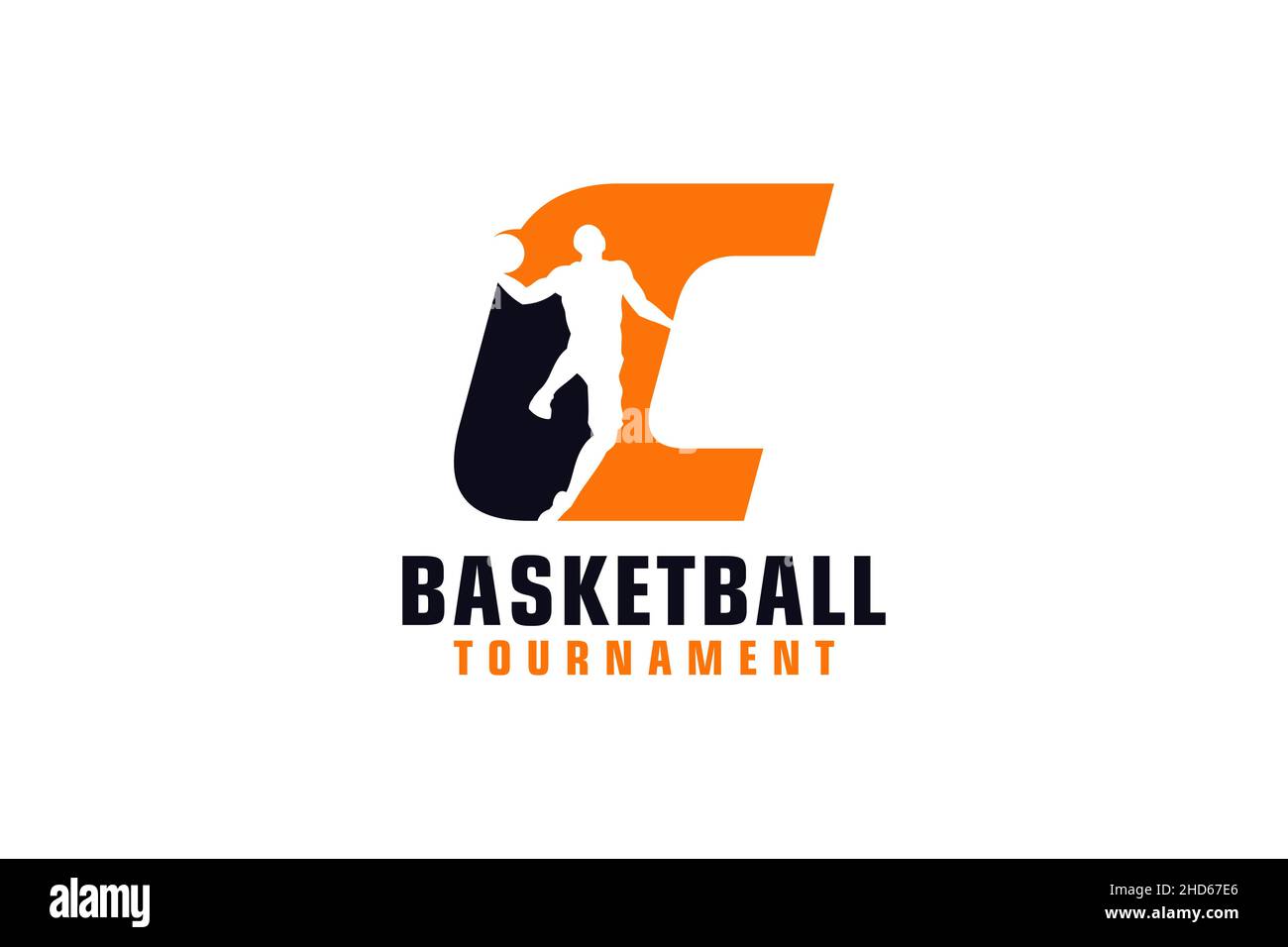 Letter C with Basketball Logo Design. Vector Design Template Elements ...