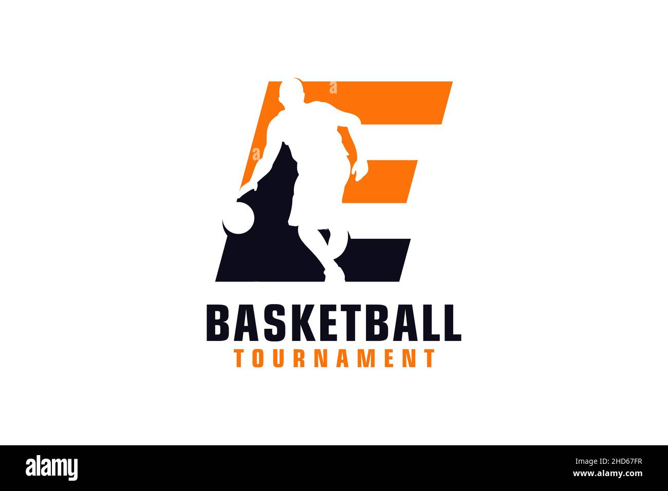Letter E with Basketball Logo Design. Vector Design Template Elements ...