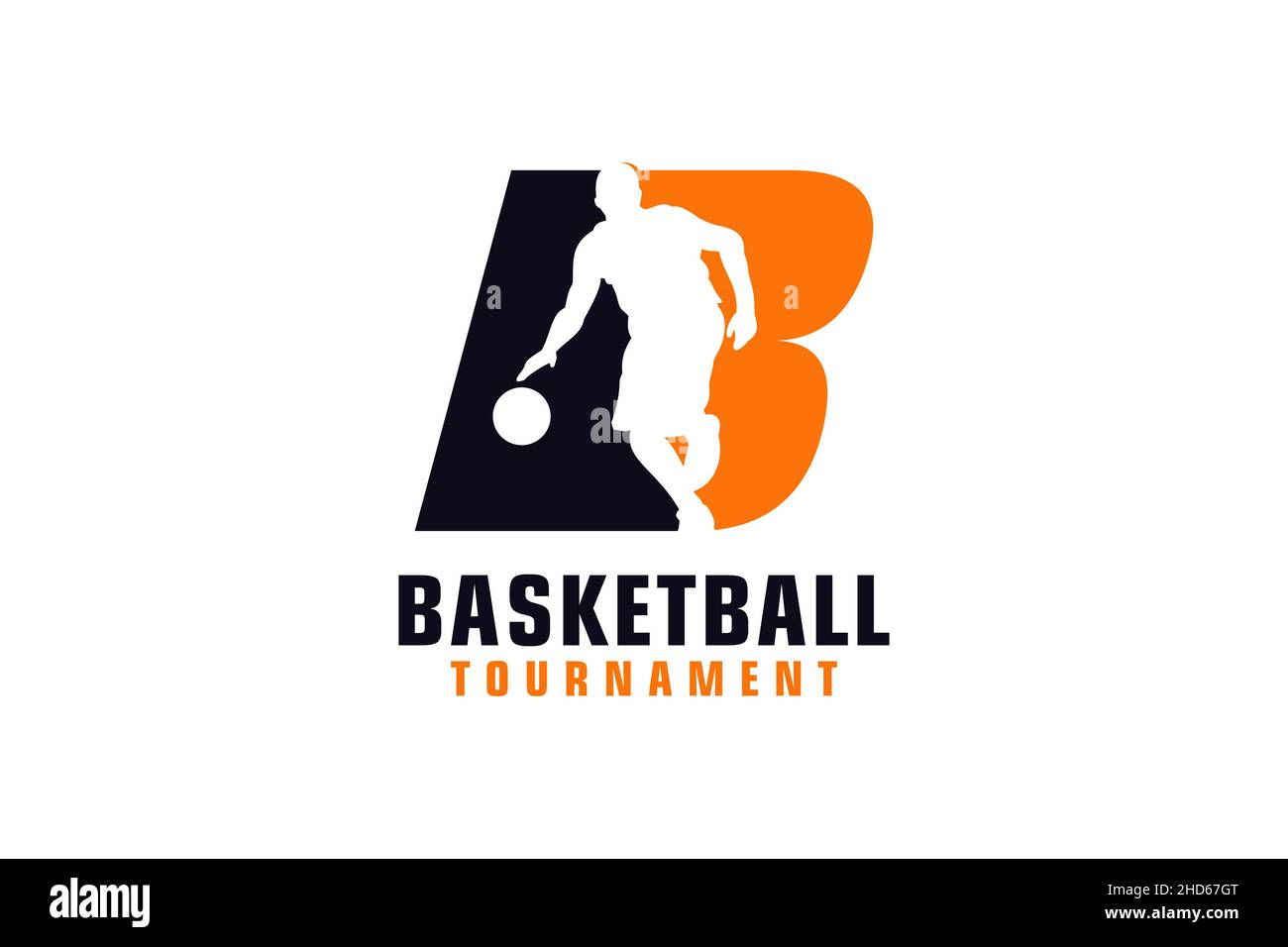 Letter B with Basketball Logo Design. Vector Design Template Elements ...