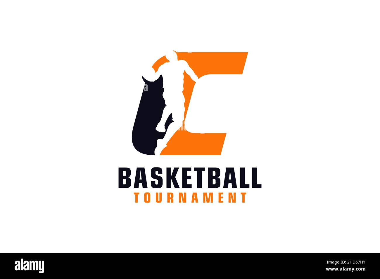 Letter C with Basketball Logo Design. Vector Design Template Elements ...
