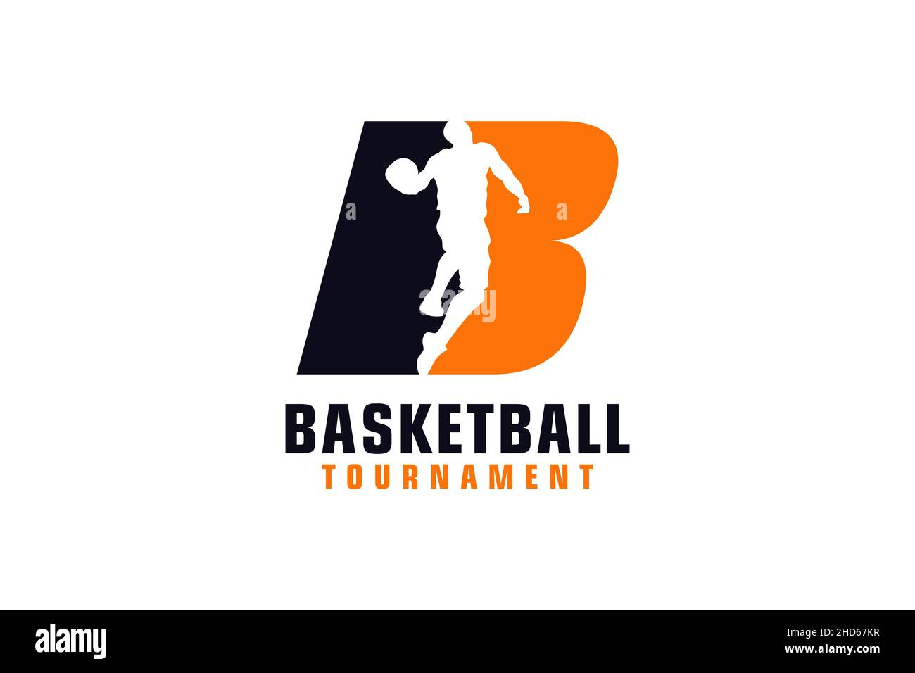Letter B with Basketball Logo Design. Vector Design Template Elements ...