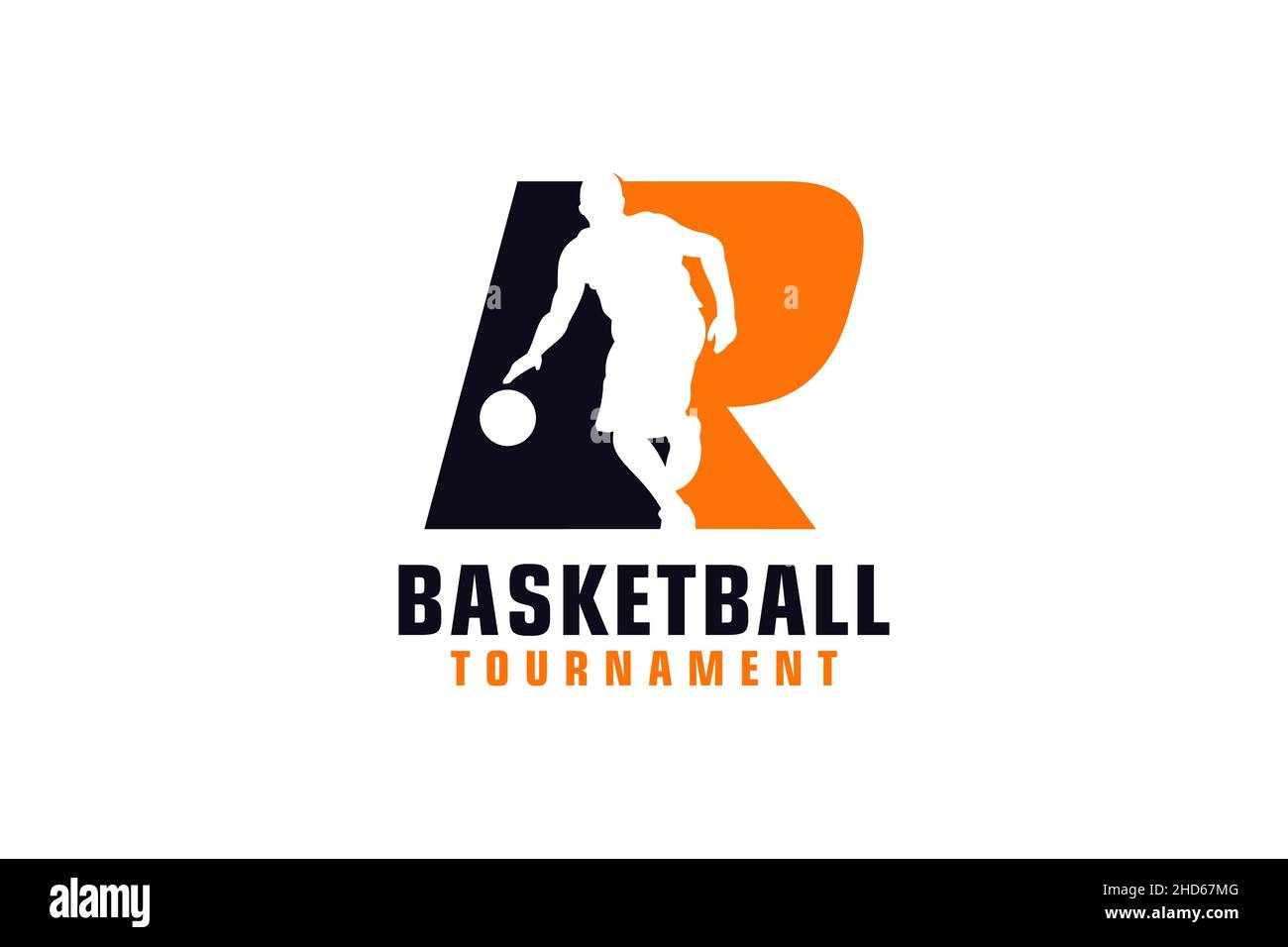 Letter R with Basketball Logo Design. Vector Design Template Elements ...