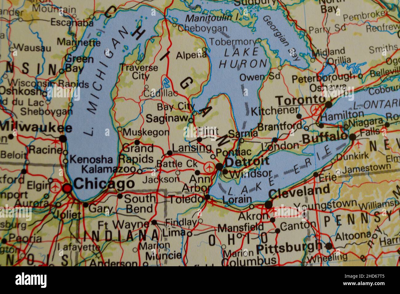 Great lakes map hi-res stock photography and images - Alamy