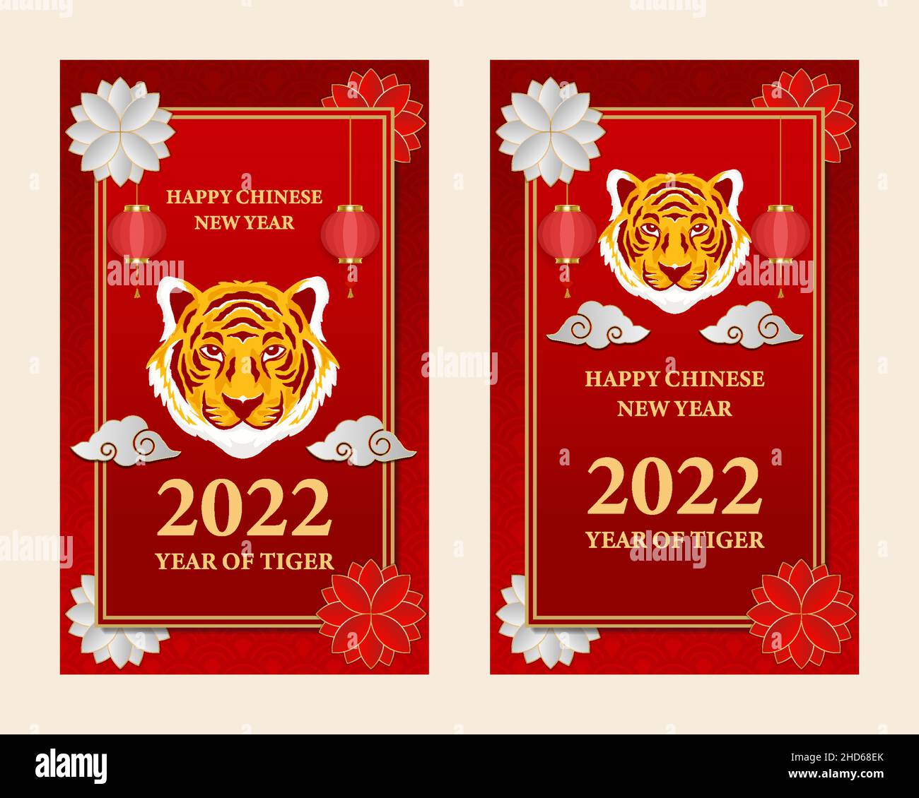 happy chinese new year. 2022 year of tiger. media social stories ...