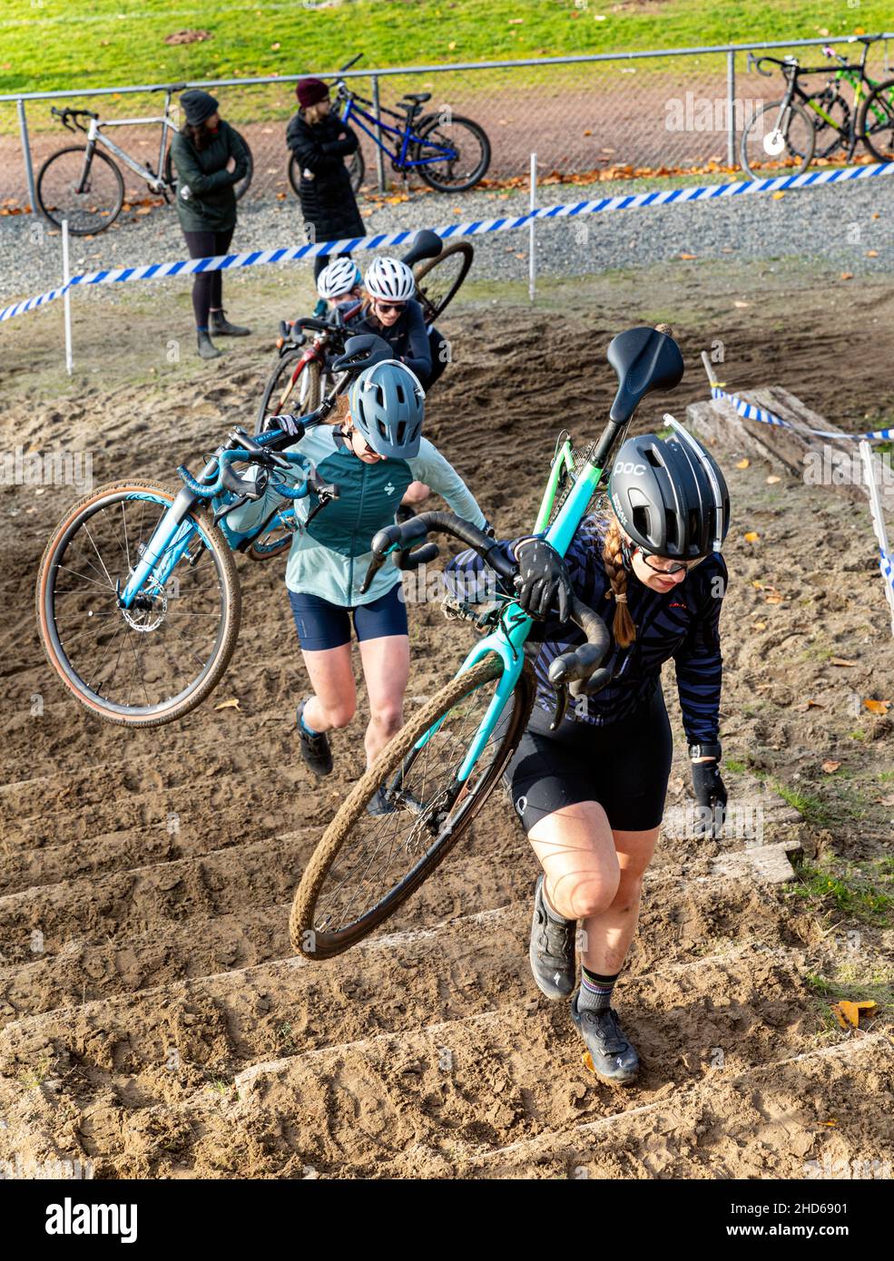 WA20617-00....WASHINGTON - Hill climb up a stair case during a womans ...