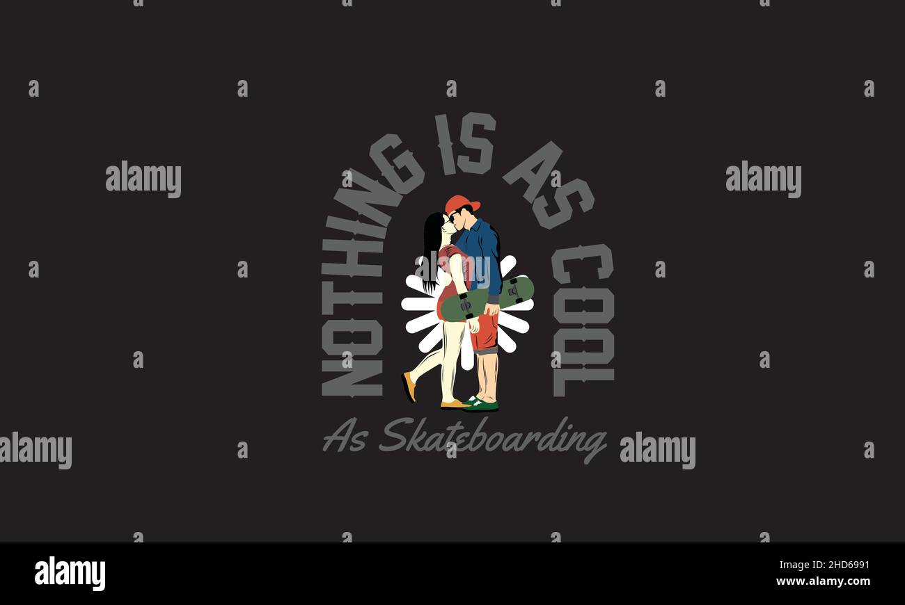 nothing is a cool as skateboarding boy and girl skateboard t-shirt ...
