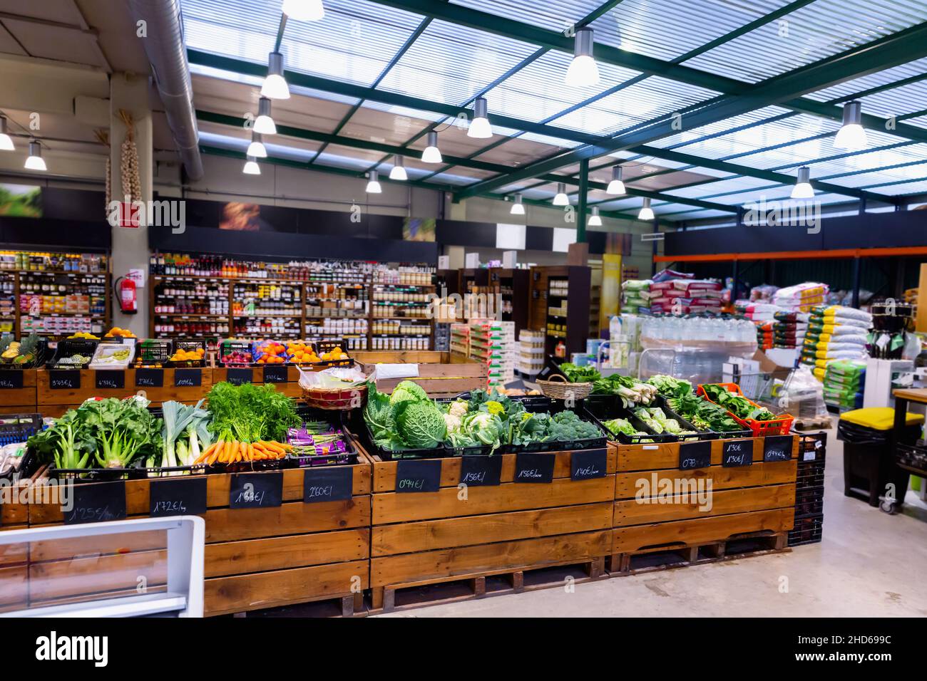 Fruits and vegetables in eco products store Stock Photo - Alamy