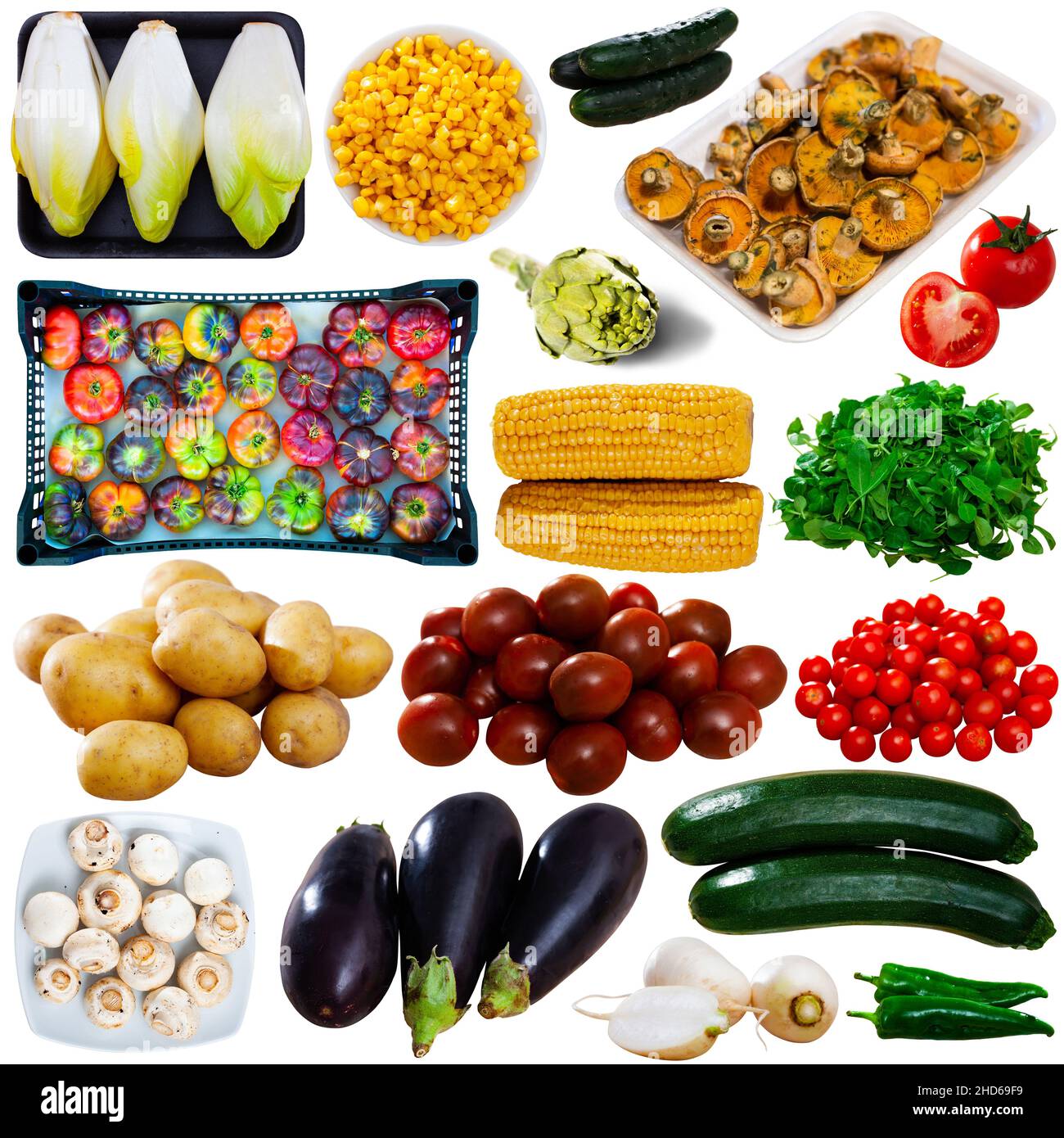 Set of various vegetables isolated on white background Stock Photo - Alamy