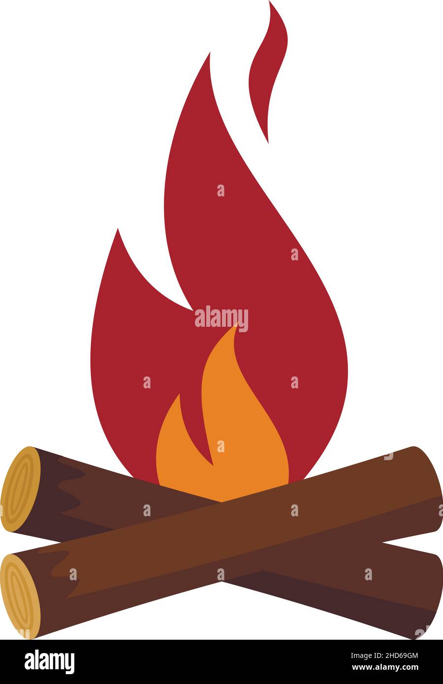 Hunter campfire icon. Flat illustration of hunter campfire vector icon ...