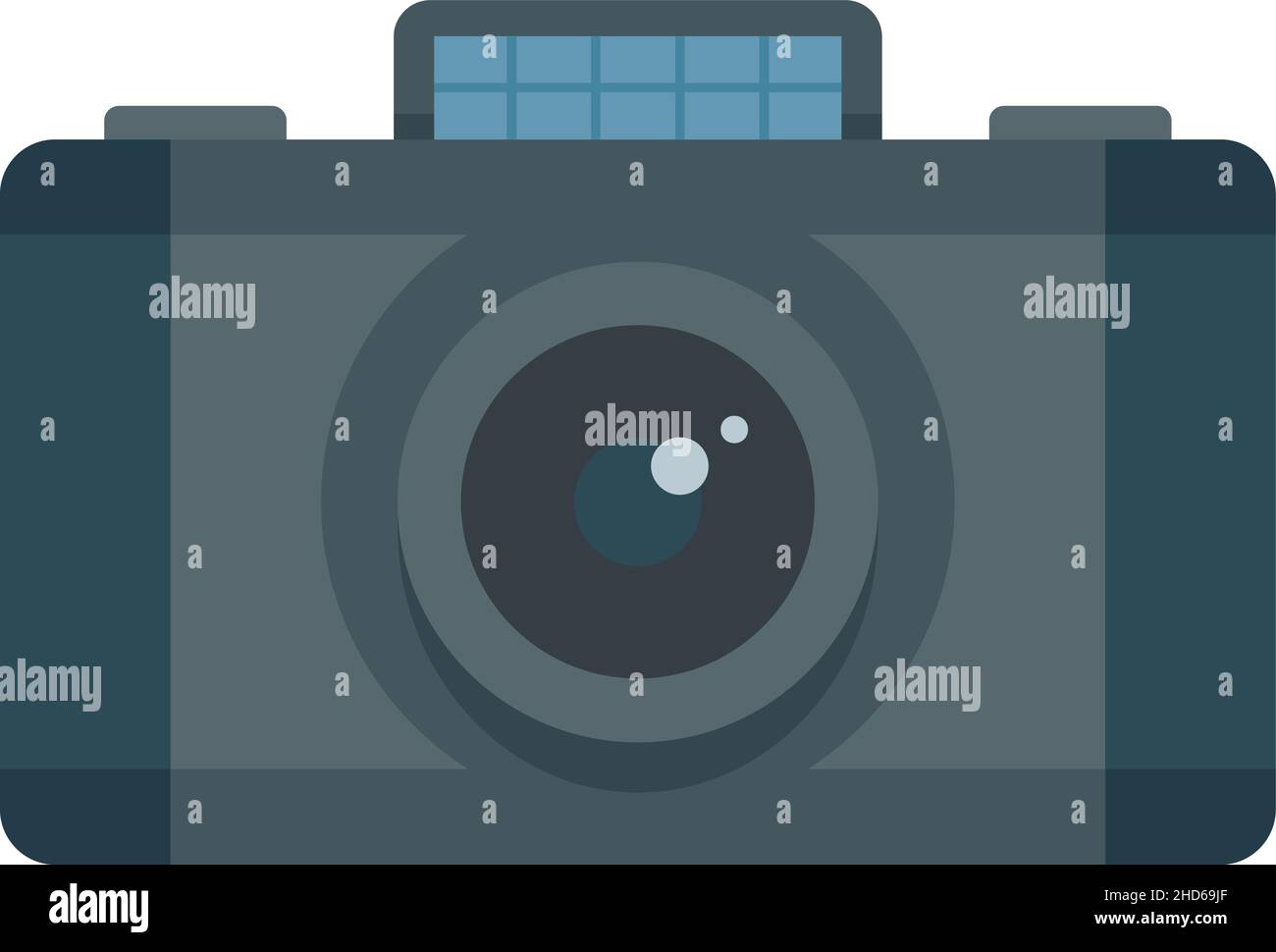 Safari hunting camera icon. Flat illustration of safari hunting camera ...