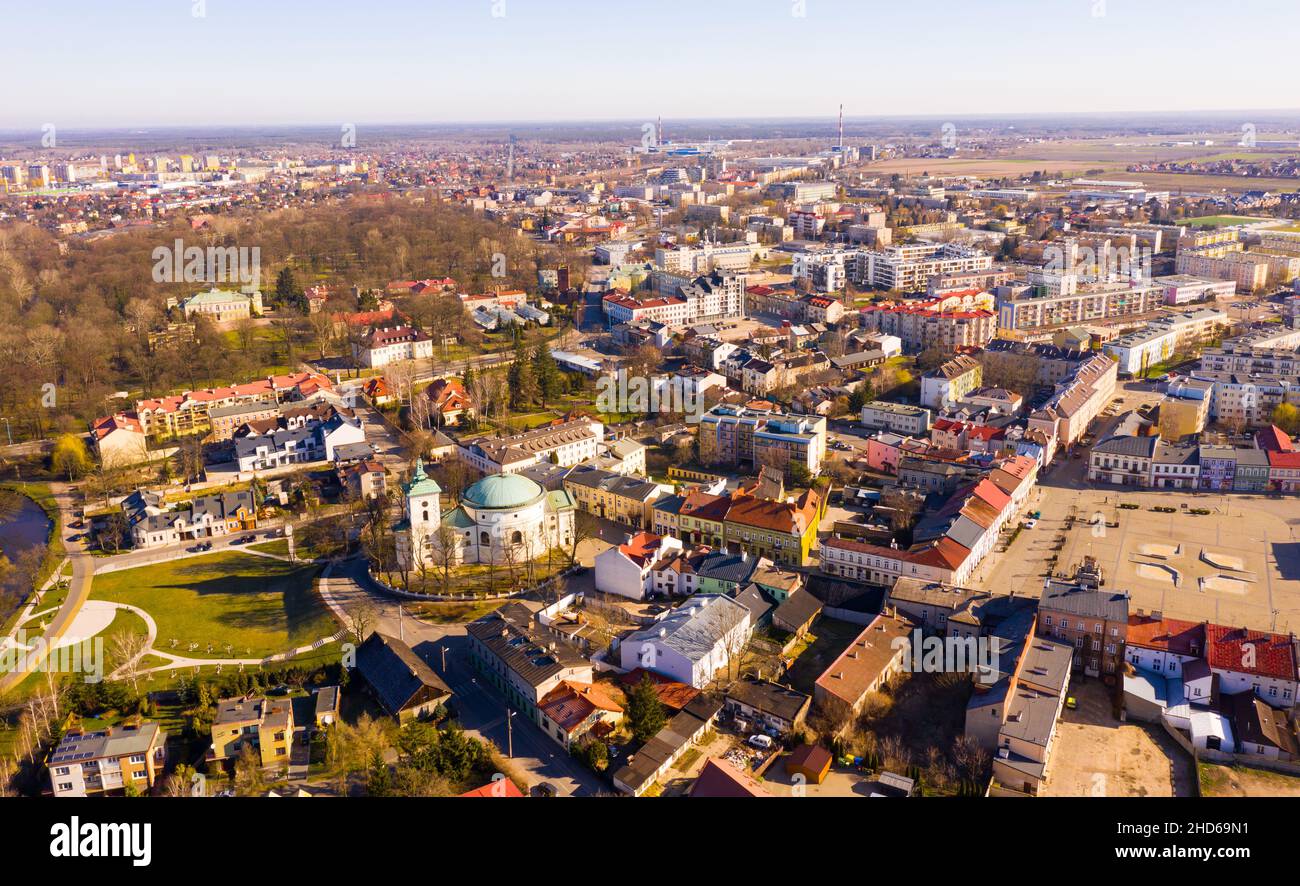 Aerial view of polish city of Skierniewice Stock Photo - Alamy