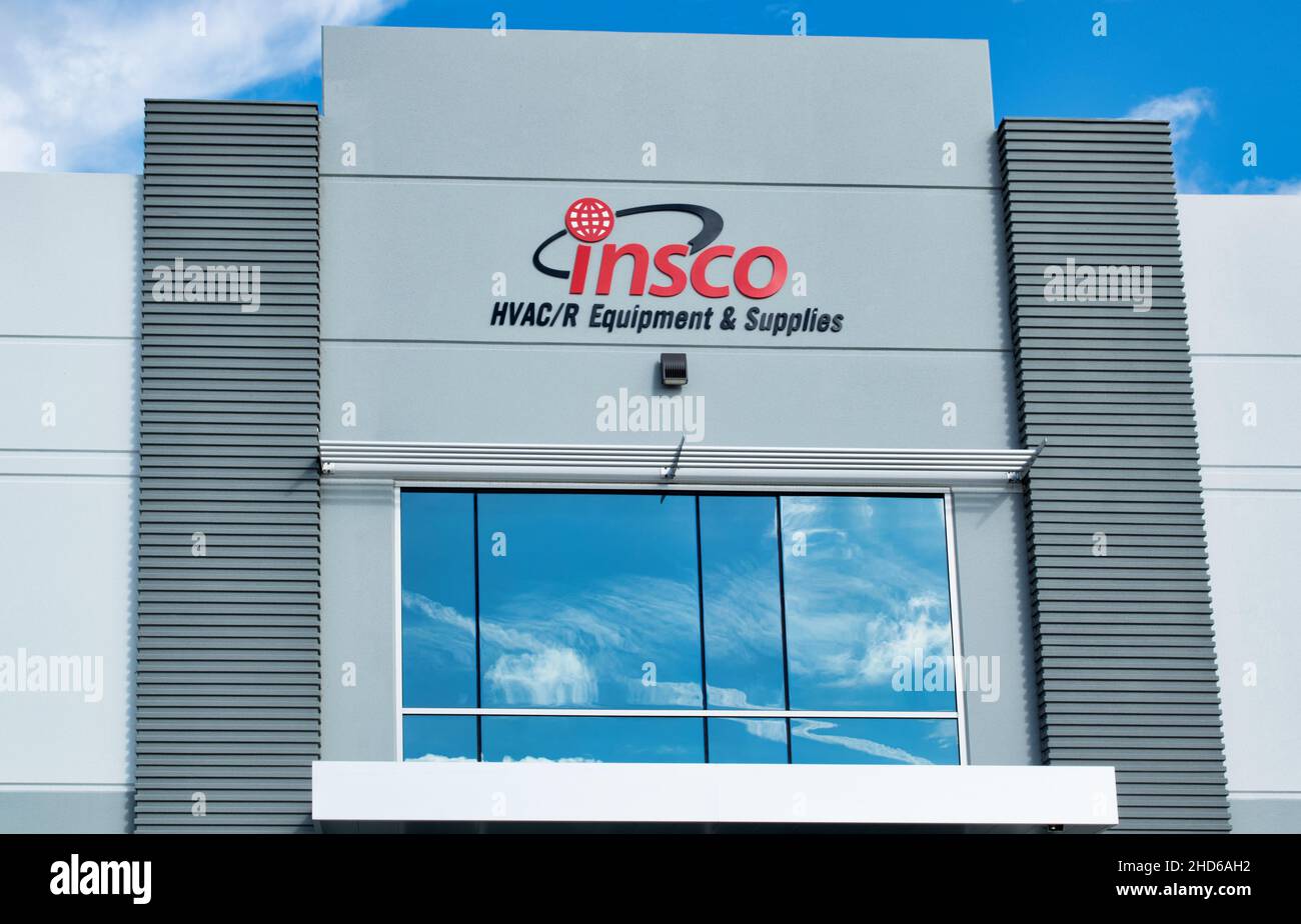 Houston, Texas USA 12-05-2021: Insco office building exterior and ...