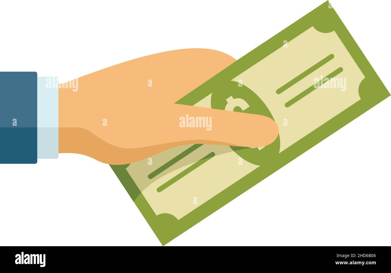 Hand cash bribery icon. Flat illustration of hand cash bribery vector ...