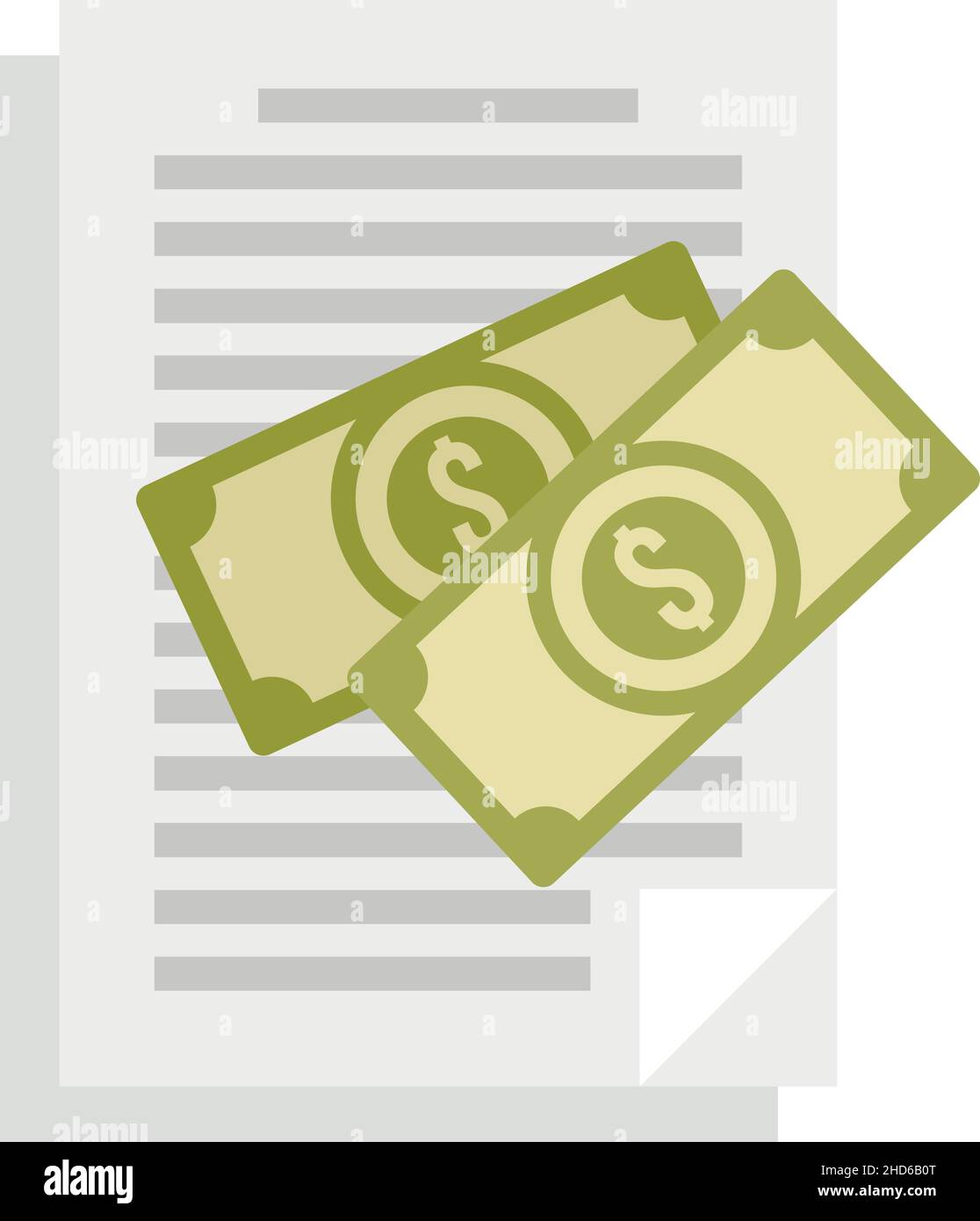 Document bribery money icon. Flat illustration of document bribery money vector icon isolated on ...