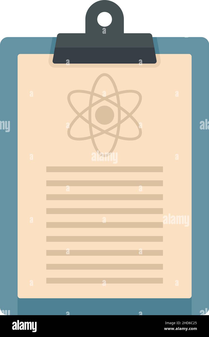 Biophysics clipboard icon. Flat illustration of biophysics clipboard ...