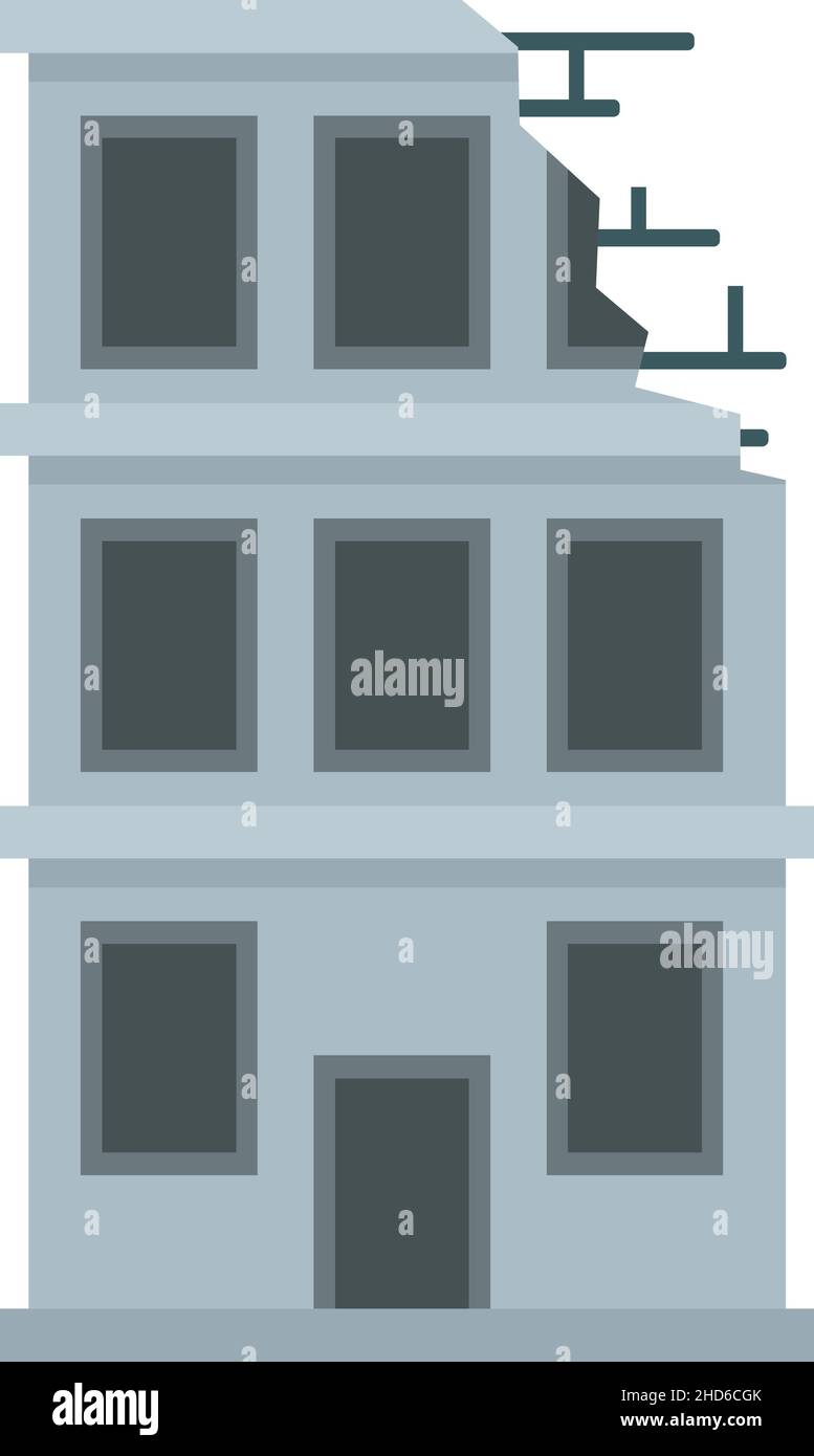 Demolition city building icon. Flat illustration of demolition city ...