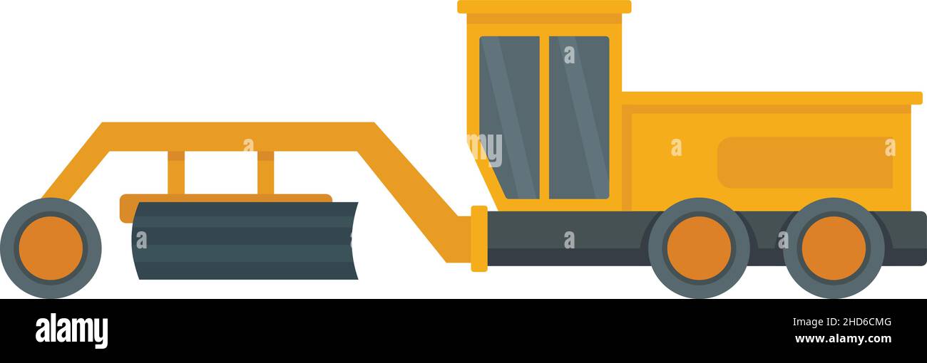 Grader machine grapple icon. Flat illustration of grader machine ...