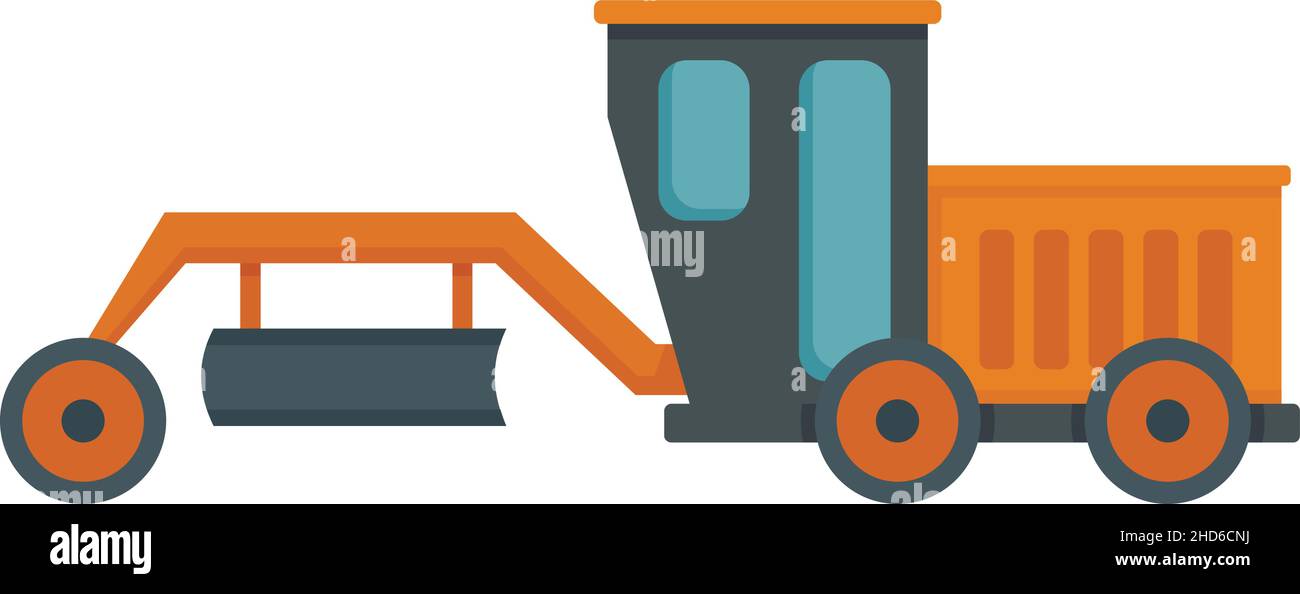 Grader machine demolition icon. Flat illustration of grader machine ...
