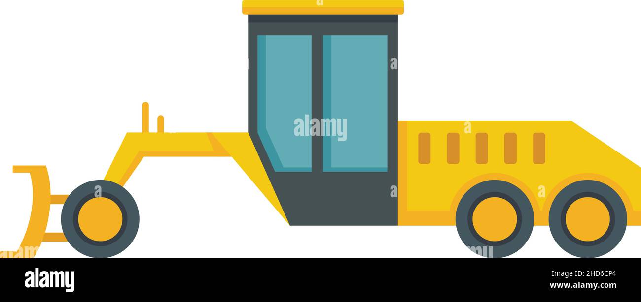 Grader machine utility icon. Flat illustration of grader machine ...