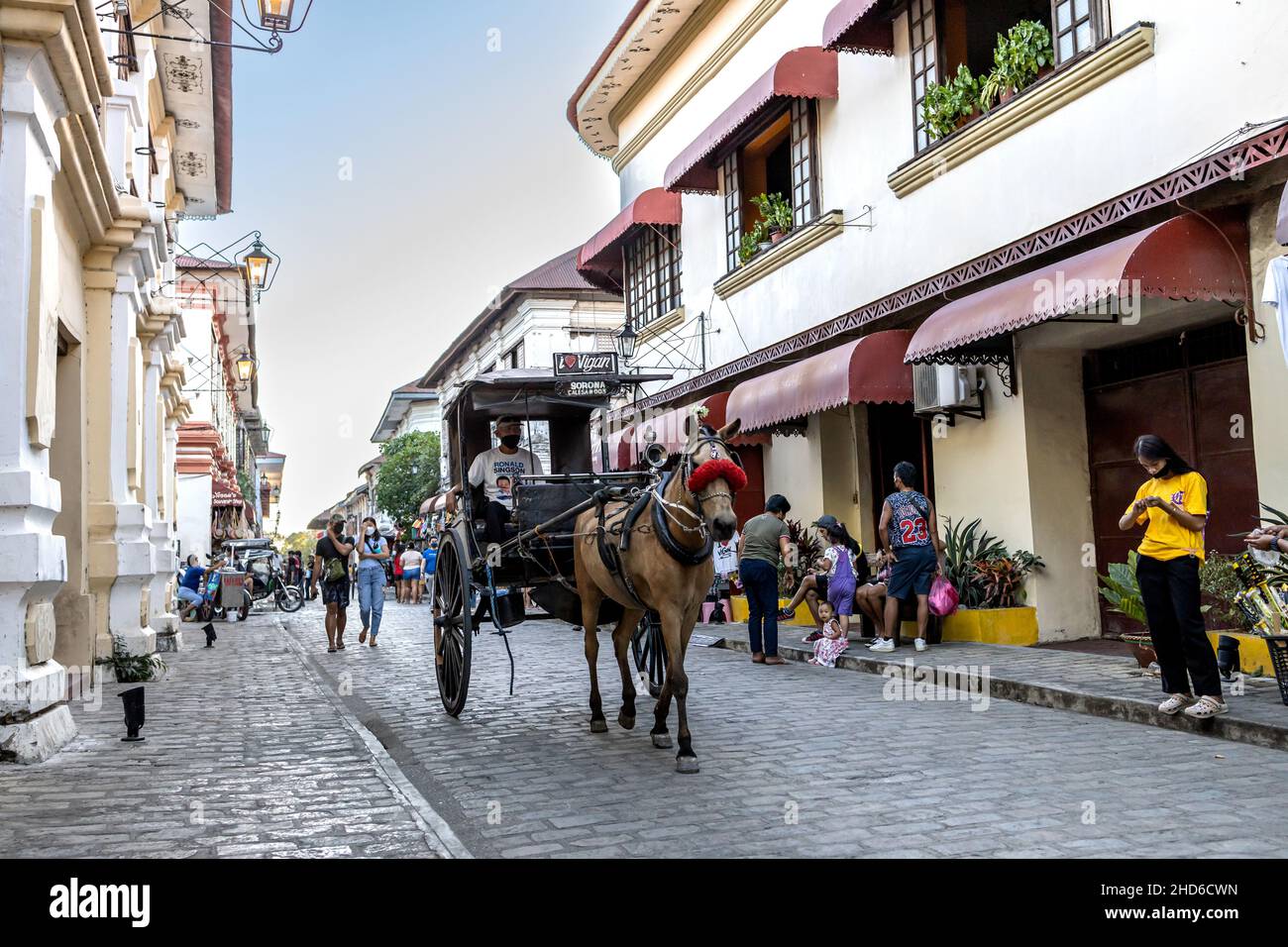 Tourist walking around vigan Unesco heritage site, Vigan City ...