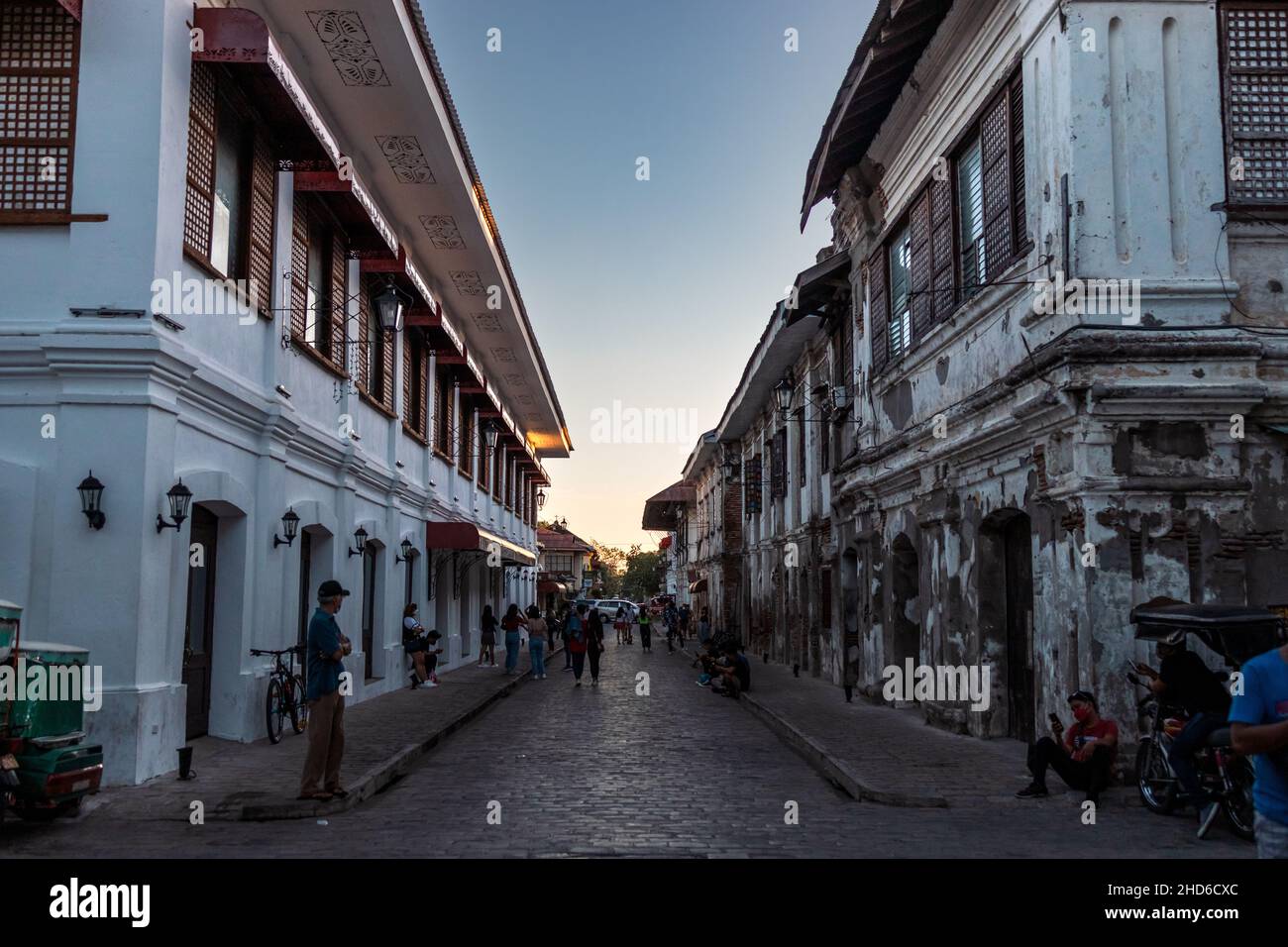 Tourist walking around vigan Unesco heritage site, Vigan City ...