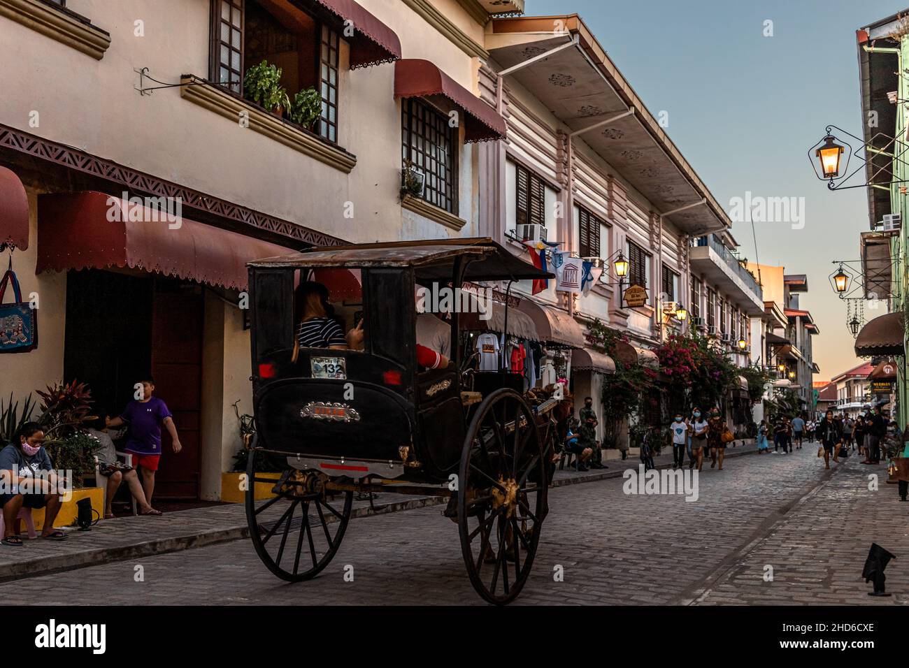 Tourist walking around vigan Unesco heritage site, Vigan City ...