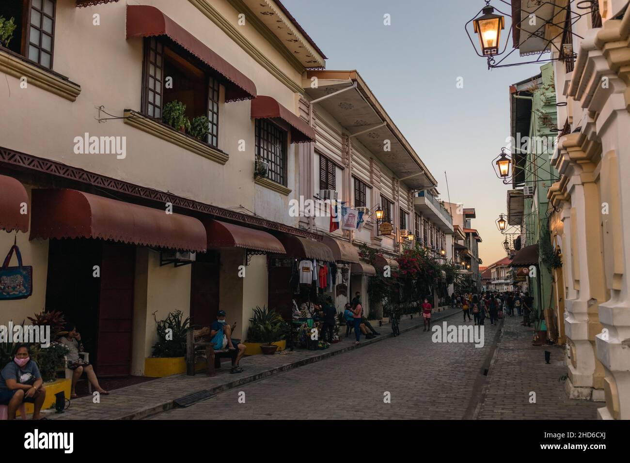 Tourist walking around vigan Unesco heritage site, Vigan City ...