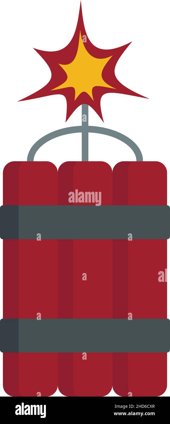 Demolition dynamite icon. Flat illustration of demolition dynamite ...