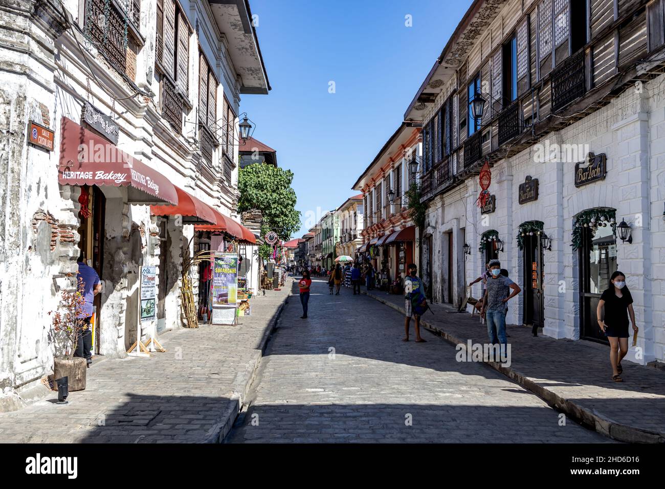 Tourist walking around vigan Unesco heritage site, Vigan City ...