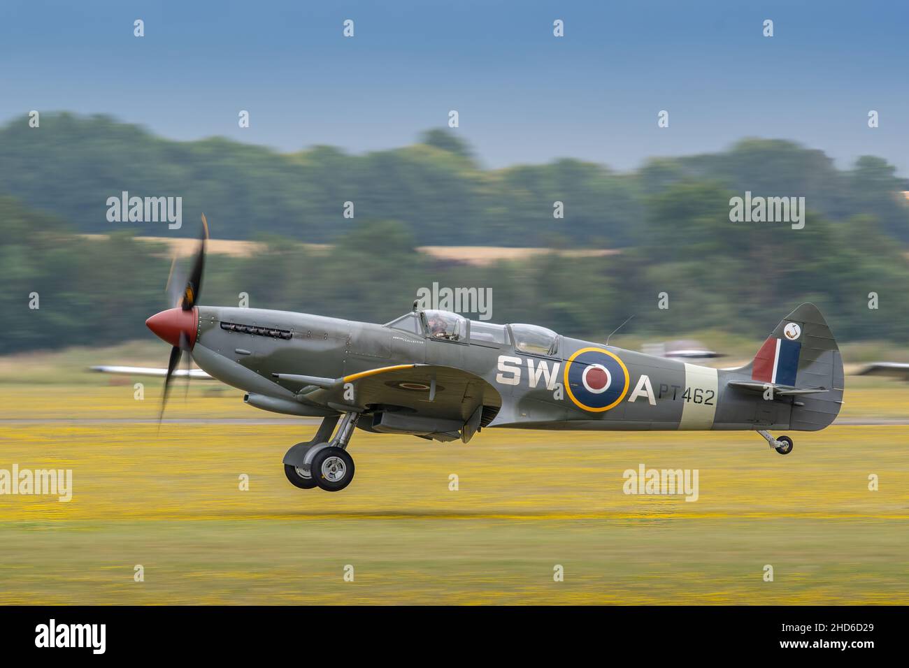 Supermarine Spitfire takes off at the Flying Legends Air Display at ...
