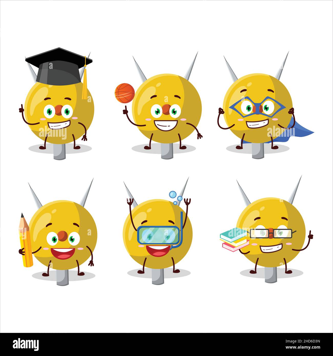 School student of term stationery cartoon character with various ...