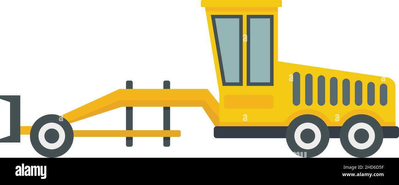 Grader machine scraper icon. Flat illustration of grader machine ...