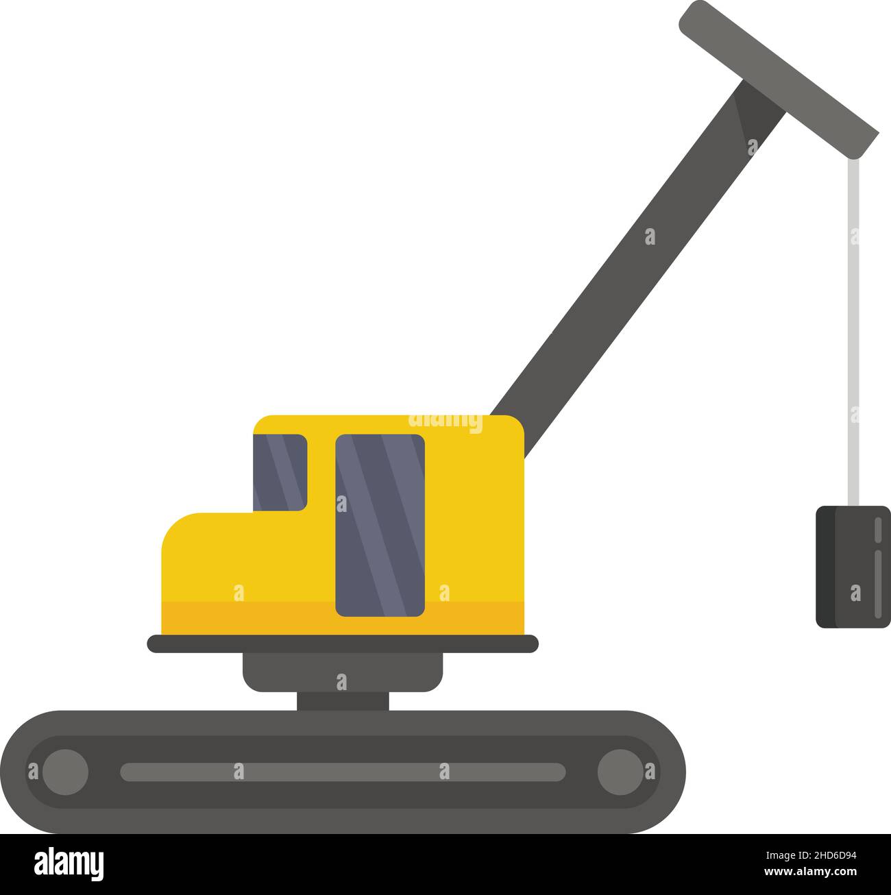 Demolition excavator icon. Flat illustration of demolition excavator ...