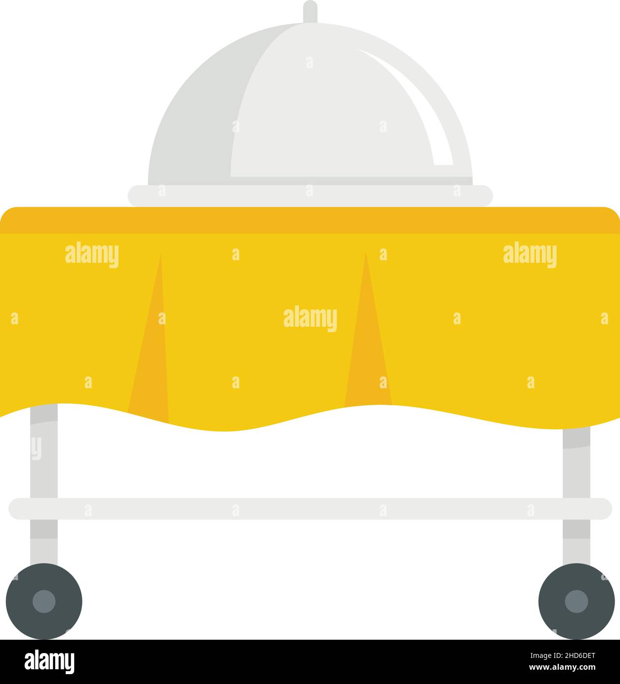 Room service cart tray icon. Flat illustration of room service cart ...