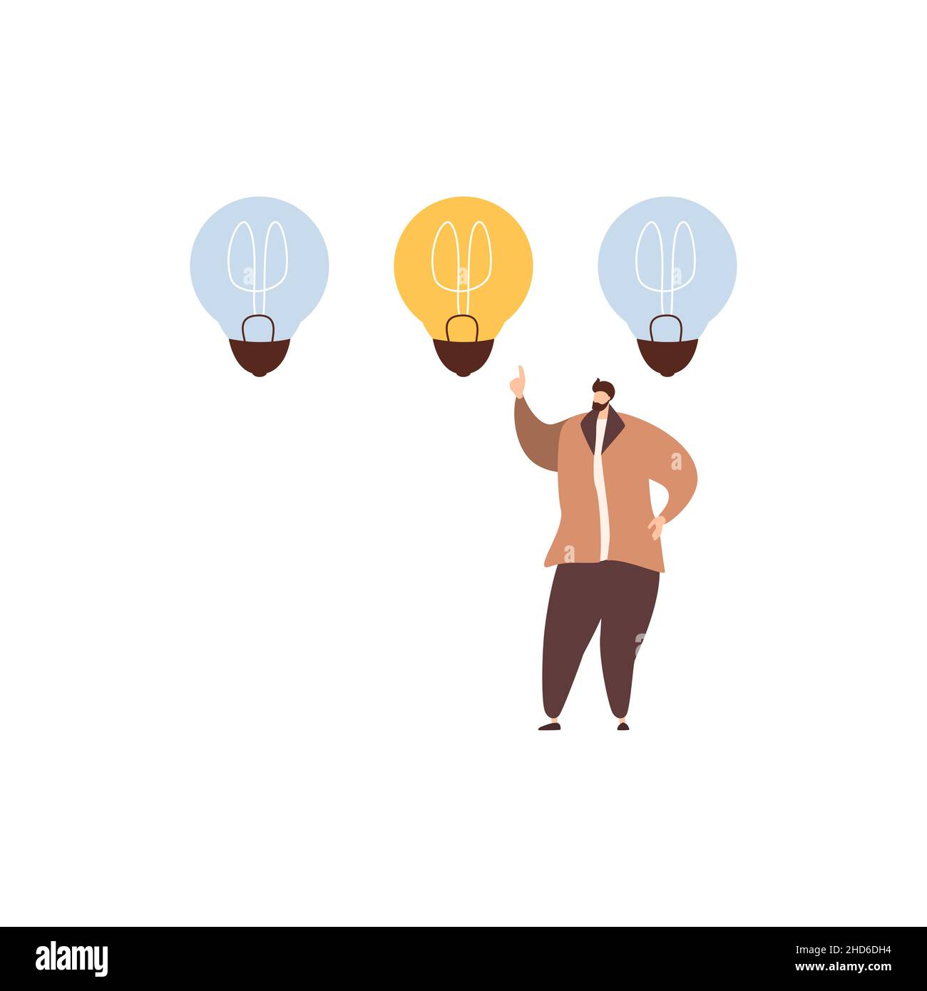 Man with light bulbs. Man is sorting the lamps. Man removes bad lamps ...