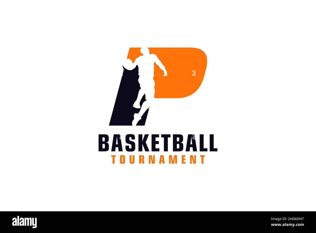 Letter P with Basketball Logo Design. Vector Design Template Elements ...