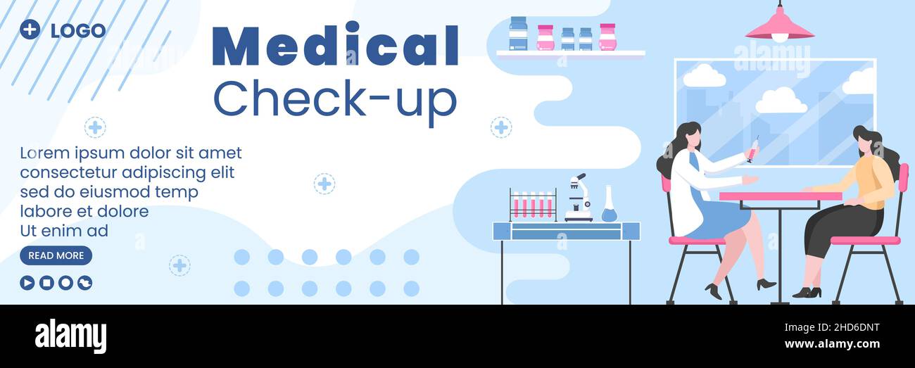 Medical Check up Cover Template Health care Flat Design Illustration ...