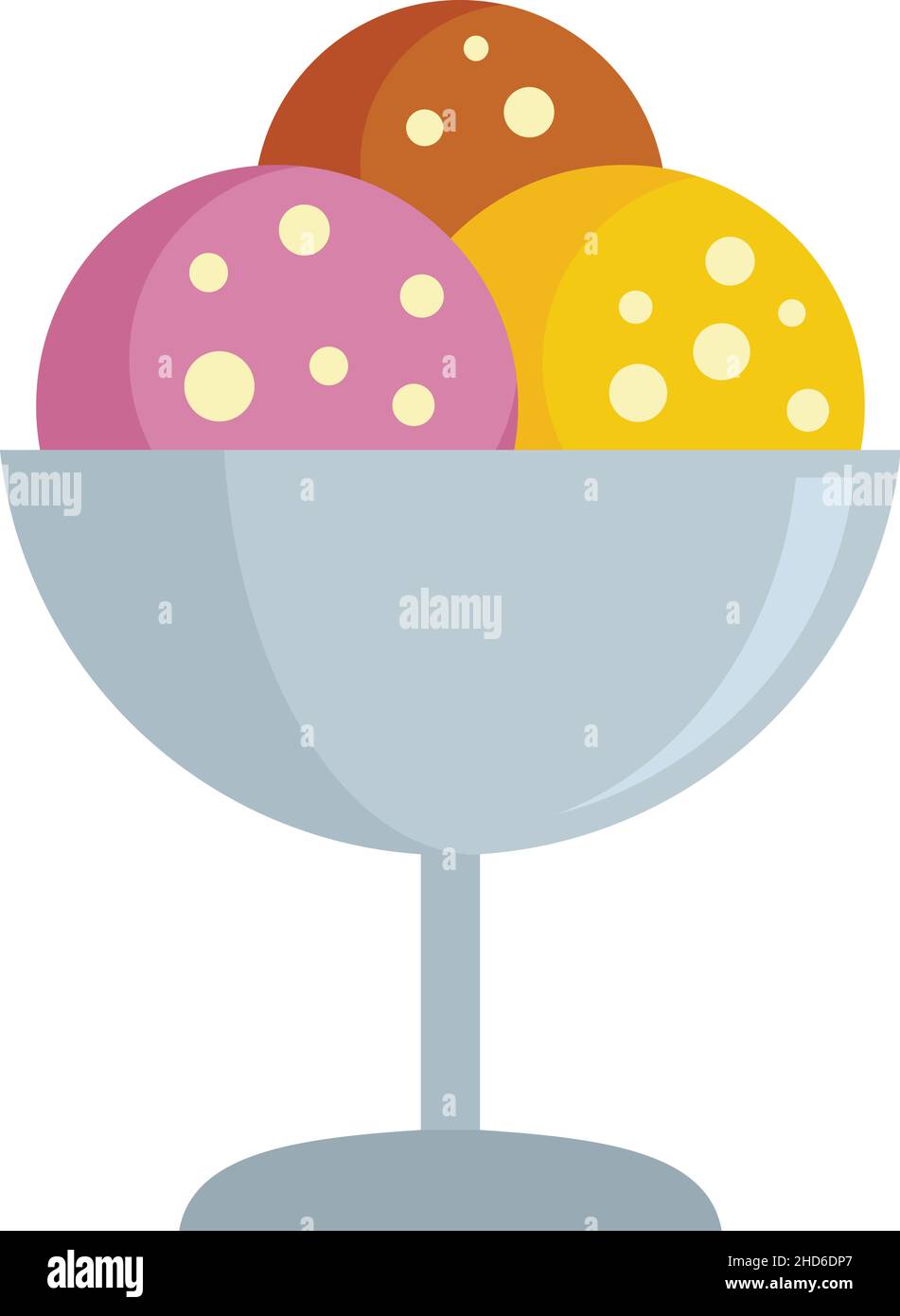 Room service ice cream balls icon. Flat illustration of room service ...