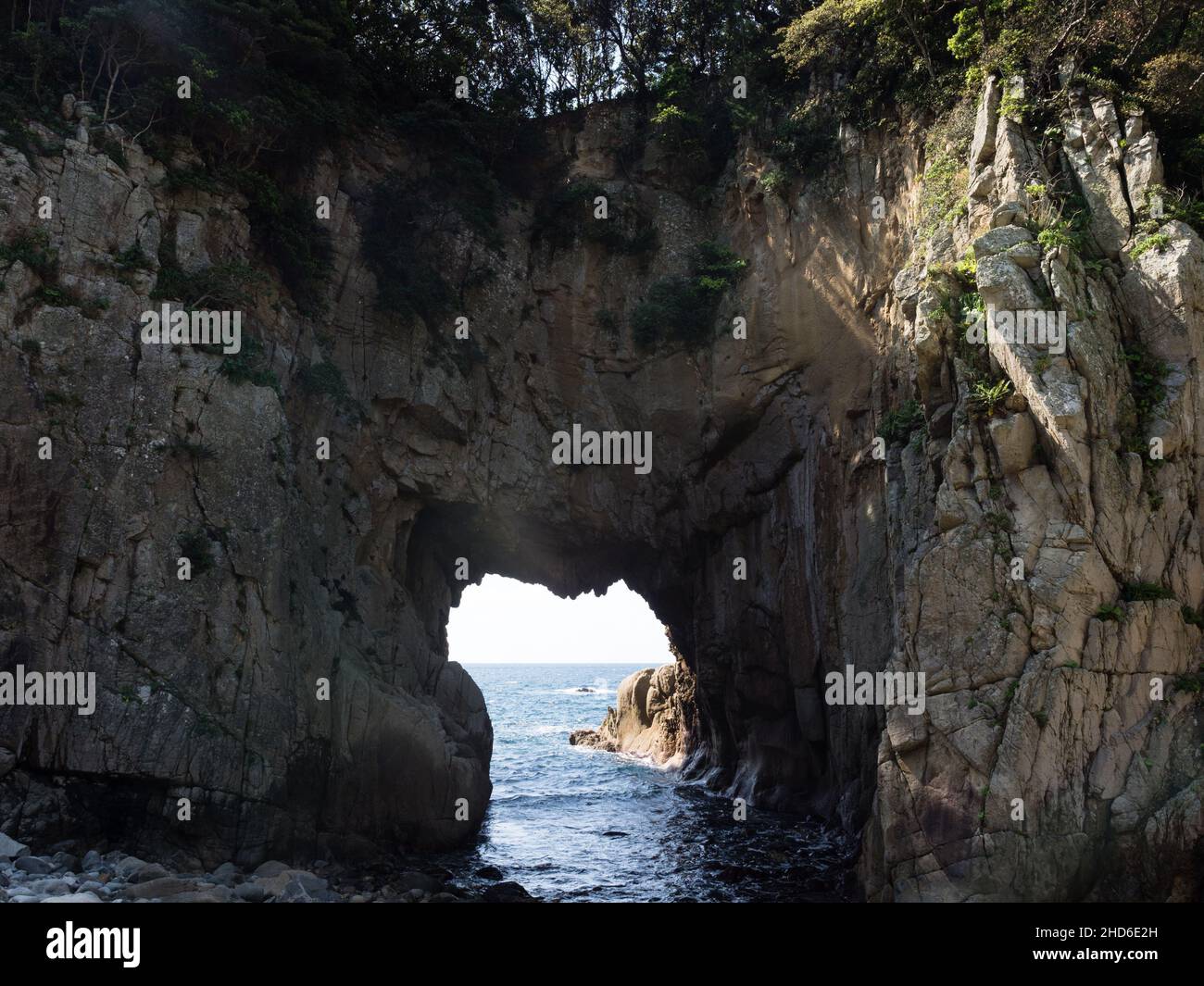 Hakusan Domon natural arch on cape Ashizuri - Kochi prefecture, Japan ...