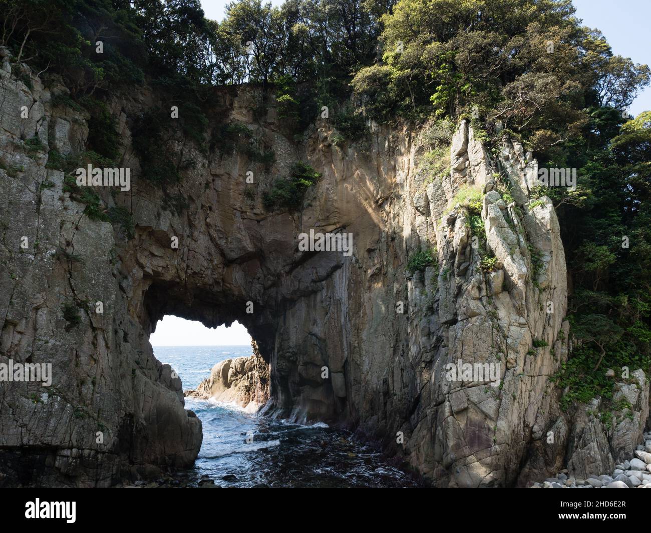 Hakusan Domon natural arch on cape Ashizuri - Kochi prefecture, Japan Stock Photo - Alamy