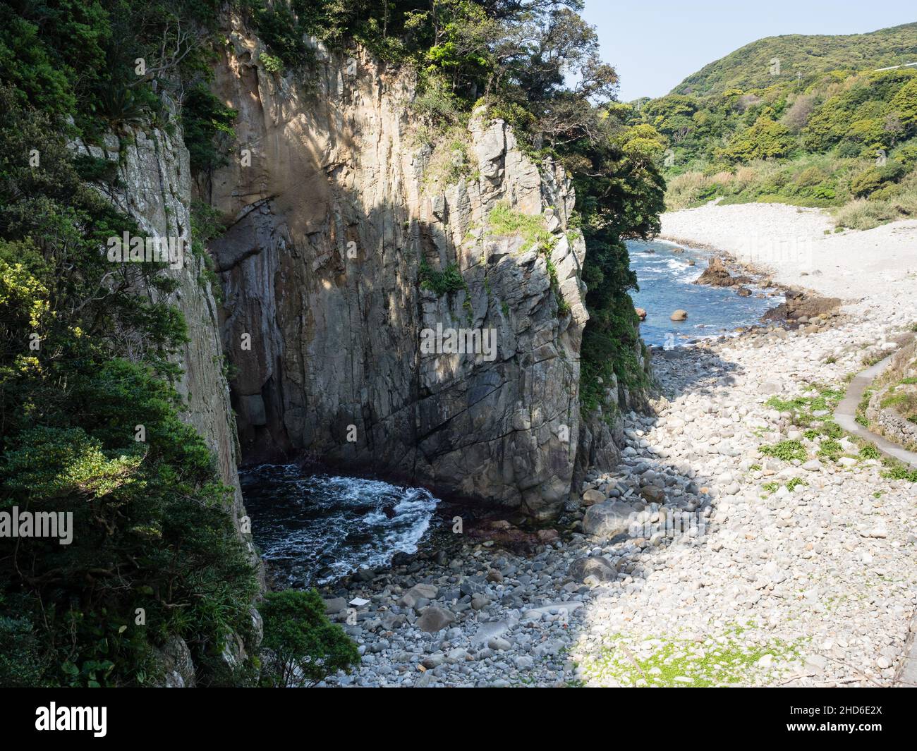 Side view of Hakusan Domon natural arch on cape Ashizuri - Kochi ...